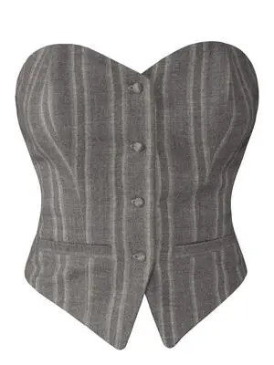 VESTIAIRE D'UN OISEAU LIBRE Stripes Wool Corset - Grey