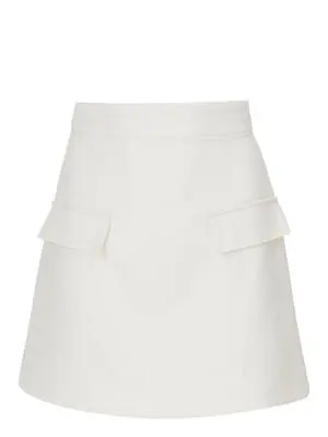 VESTIAIRE D'UN OISEAU LIBRE Wool Mini Skirt - White