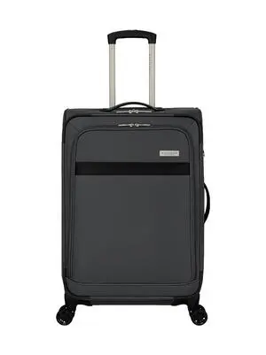 WALLYBAGS Stratford Softside 25" Medium Checked Spinner Luggage - Graphite