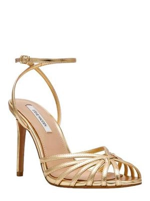 Steve Madden Mizuna Ankle Strap Stiletto Sandal - Gold