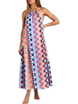 SUNSHINE 79 Untamed Tropics Halter Maxi Dress