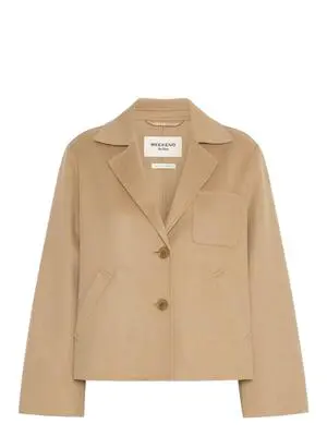 Max Mara Double Wool Cropped Jacket - Camel