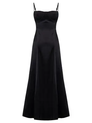 PCFG Your Itch" Silk Maxi Dress - Black