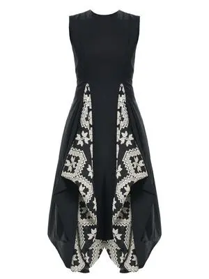 METAMORPHOZA Sleeveless Dress With Embroidered Details - Black