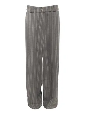 VESTIAIRE D'UN OISEAU LIBRE Stripes Wool Trousers - Grey