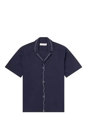 Orlebar Brown Maitan Embroidered Cotton Shirt - Blue