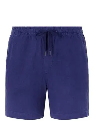 Polo Ralph Lauren Straight-leg Linen Shorts - Blue