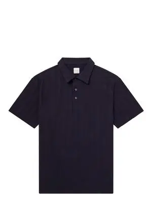 Paul Smith Organic Herringbone Cotton-piqué Polo Shirt - Blue