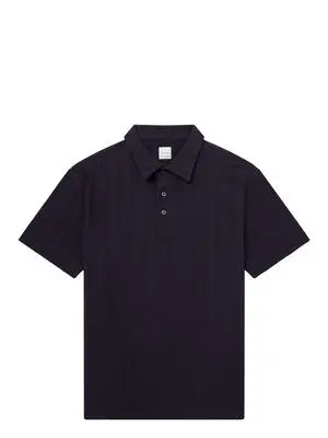 Paul Smith Organic Herringbone Cotton-piqué Polo Shirt - Navy