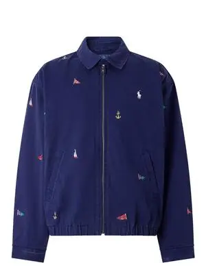 Polo Ralph Lauren Embroidered Cotton-twill Blouson Jacket - Blue