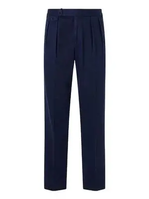 POLO RALPH LAUREN Pleated Cotton-Blend Trousers