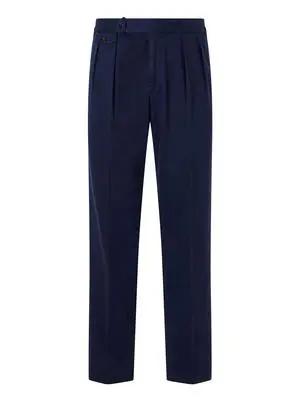 Polo Ralph Lauren Straight-leg Stretch Cotton-blend Trousers - Navy