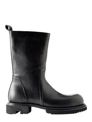Rick Owens Creeper Gabe Washed Leather Boots - Black