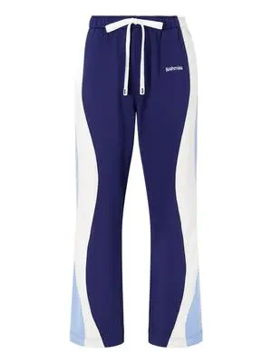NAHMIAS Ollie Wide-leg Striped Cotton-jersey Sweatpants - Blue