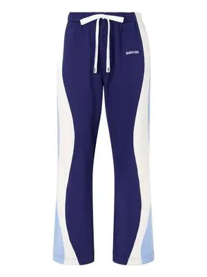 NAHMIAS Ollie Wide-leg Striped Cotton-jersey Sweatpants - Navy
