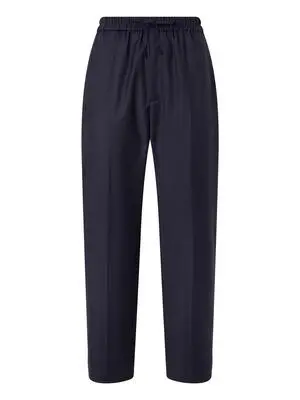 Officine Générale Nilson Straight-leg Wool, Cashmere And Silk-blend Suit Trousers - Navy