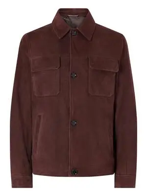 LARDINI Suede Jacket - Brown