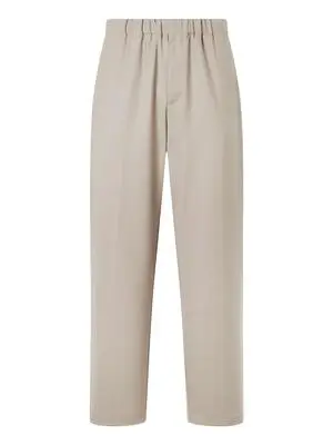 LARDINI Straight-leg Stretch-wool Flannel Trousers - Beige