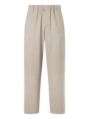 LARDINI Straight-leg Stretch-wool Flannel Trousers - Neutrals