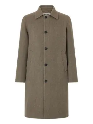 JIL SANDER Virgin Wool Trench Coat - Brown