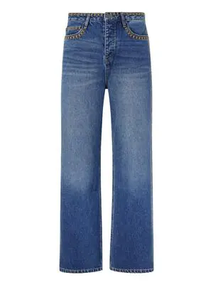 MANAAKI MANAAKI Straight-Leg Embroidered Organic Jeans