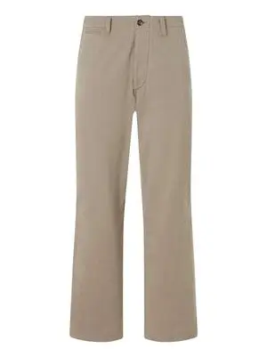 DRAKE'S Wide-leg Cotton-twill Chinos - Brown