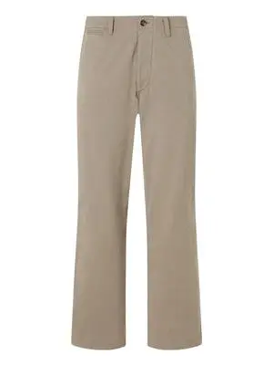 DRAKE'S Wide-leg Cotton-twill Chinos - Brown