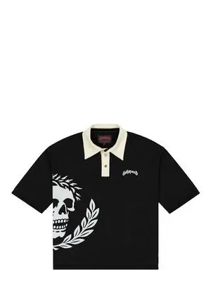 GODSPEED Victor Oversized Crest Polo Shirt - Black