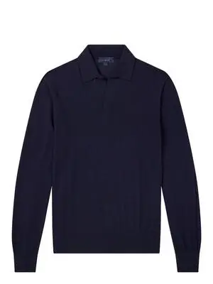 Sease Lasca Virgin-wool Polo Shirt - Blue