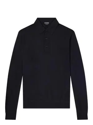 TOM FORD Cashmere And Silk Blend Polo Shirt - Black