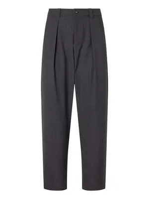 A.p.c. Renato Wide-leg Pleated Twill Trousers - Gray