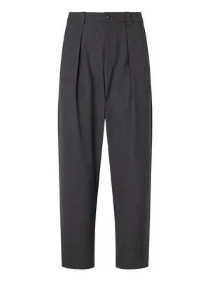 A.p.c. Renato Wide-leg Pleated Twill Trousers - Gray