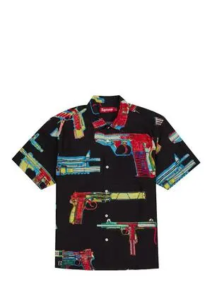 Supreme Guns Silk Short Sleeve Shirt - Black