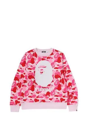 A BATHING APE Abc Camo Crewneck Sweatshirt - Pink