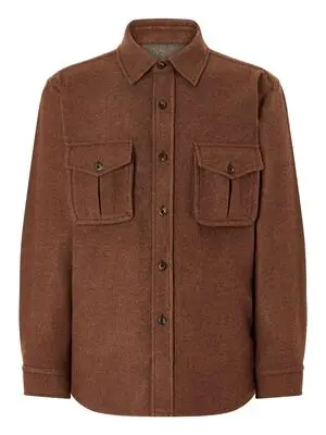 Caruso Puppytooth Wool-blend Overshirt - Beige