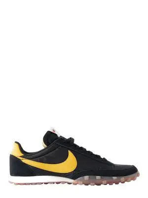 Nike Waffle Racer Nylon, Suede And Leather Sneakers - Black