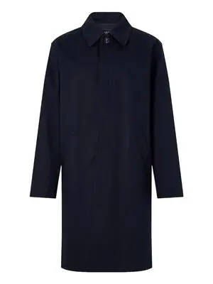 A.p.c. Duras Cotton Gabardine Mac Coat - Blue
