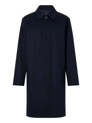 A.p.c. Mac Duras Cotton Mac Coat - Navy
