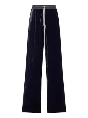 Rick Owens Bela Wide-leg Drawstring Velour Trousers - Black