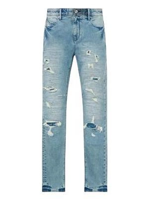 RtA Bryant Frayed Horizon Skinny Jeans - Blue