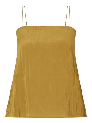 Tibi Crinkle Charmeuse Tank - Yellow