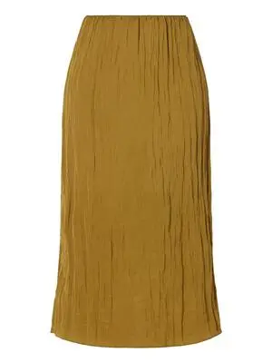 Tibi Crinkled Charmeuse Midi Skirt - Yellow