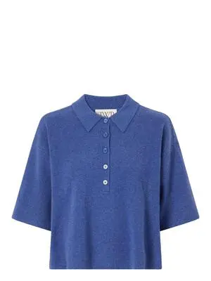 TWP Cashmere Knitted Polo Shirt - Blue
