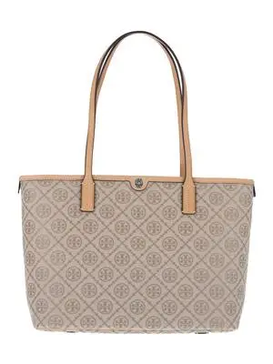 Tory Burch Small Tote Bag "t Monogram - White