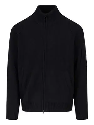 C.P. COMPANY Wool Zip Cardigan - Black
