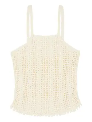 TERRY PUESTO Tuffo Crochet-knit Organic Cotton Tank - Neutrals