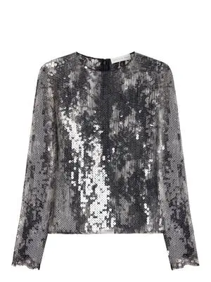Veronica De Piante Dalia Lace And Sequined Blouse - Black
