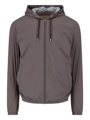 Herno Technical Fabric Hooded Jacket - Brown