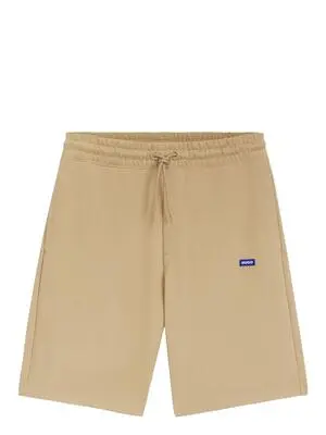 Hugo Cotton Terry Logo Patch Shorts - Beige