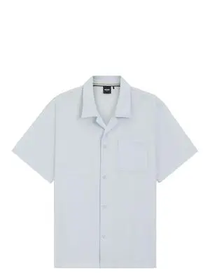 BOSS Regular-fit Shirt In Seersucker Fabric - Light Blue